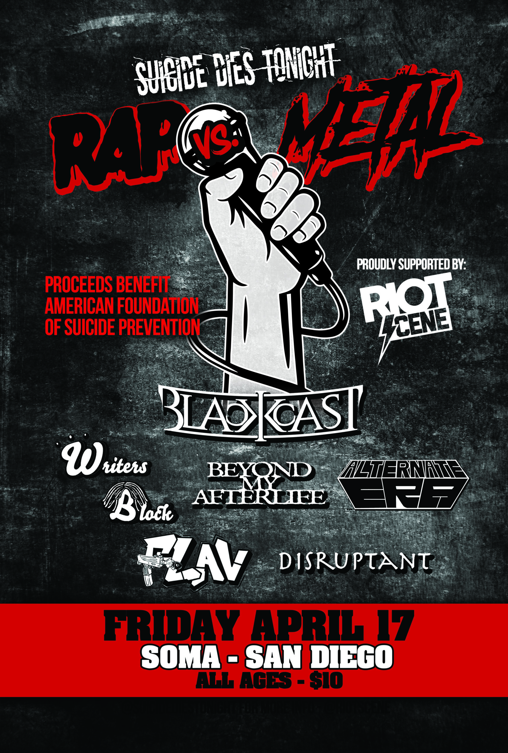 SuicideDiesTonight: Rap Vs Metal Show - POSTPONED - SOMA San Diego